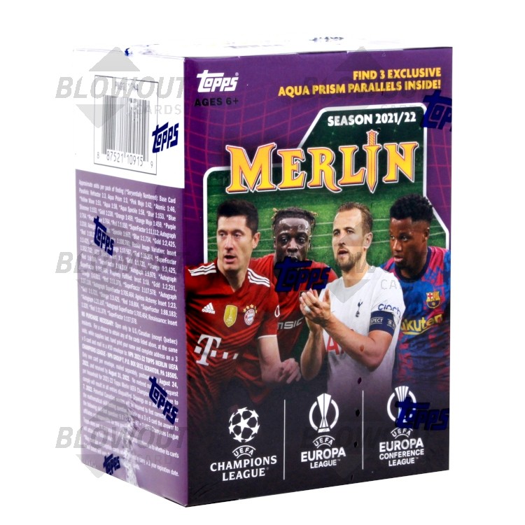 2021/22 Topps UEFA Champions League Merlin Chrome Soccer Blaster 40 Box ...