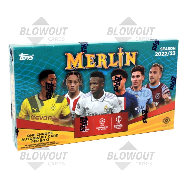 2022/23 Topps UEFA Club Competitions Merlin Chrome Soccer Hobby 12 Box Case