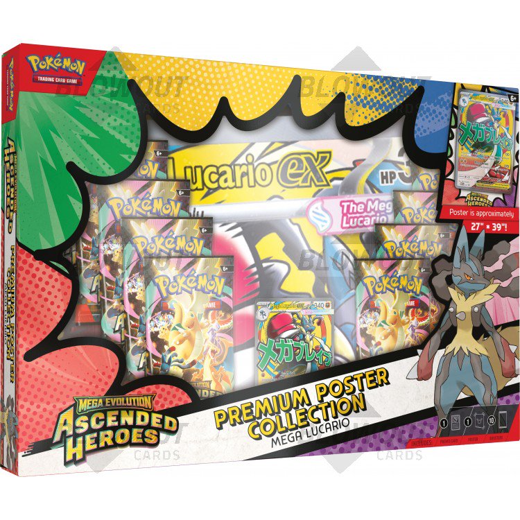 Pokemon Mega Evolution Ascended Heroes Premium Poster Collection 6 Box Case