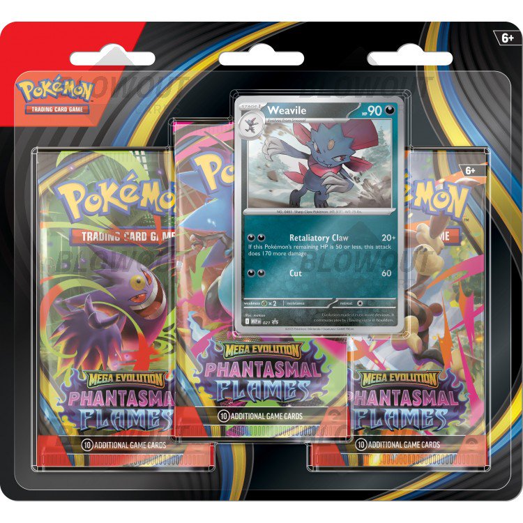 Pokemon Mega Evolution Phantasmal Flames 3-Pack Blister Pack - 24 Pack Box