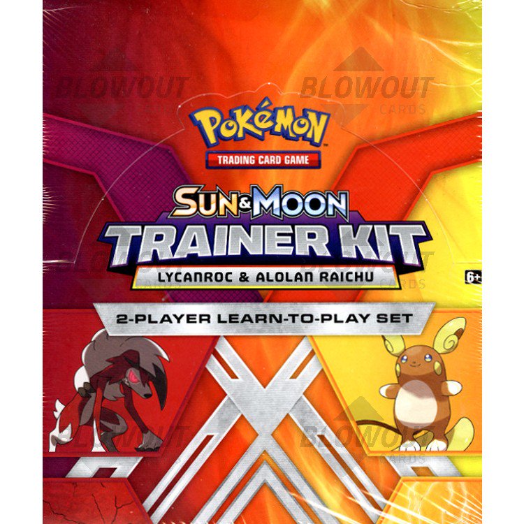 Pokemon Sun & Moon Trainer Kit Lycanroc/Alolan Raichu 6 Box Case