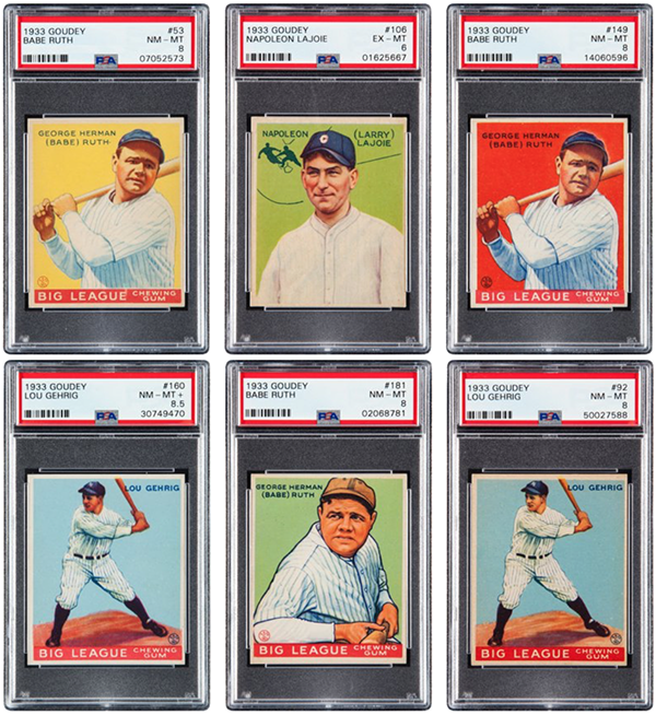 Heritage breaks up a legendary set of 1933 Goudey baseball cards ...